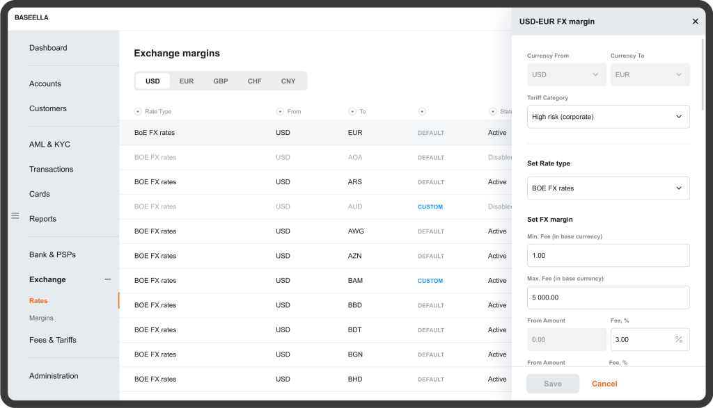 Baseella - Core banking system features