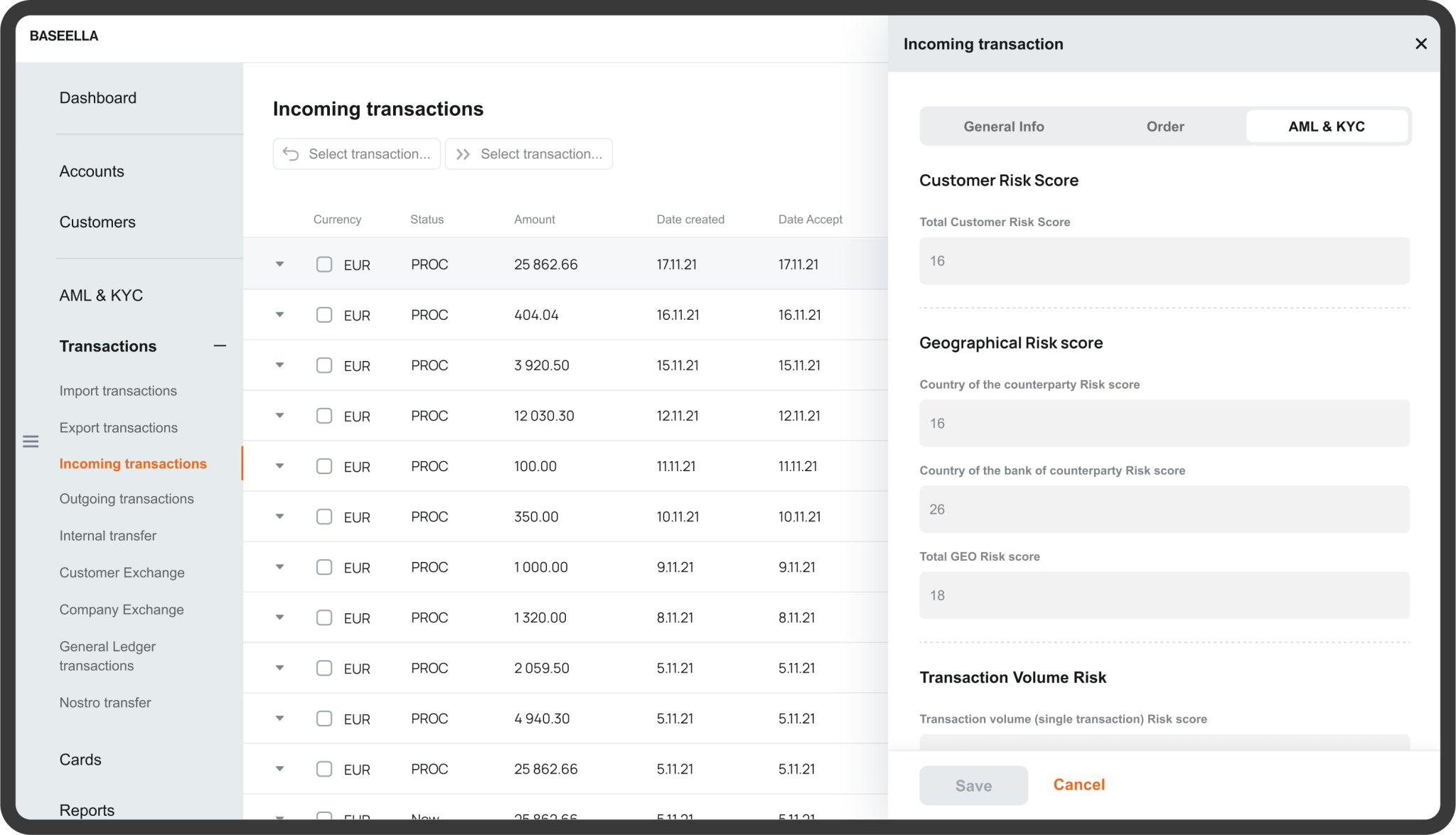 Baseella - Core banking system features